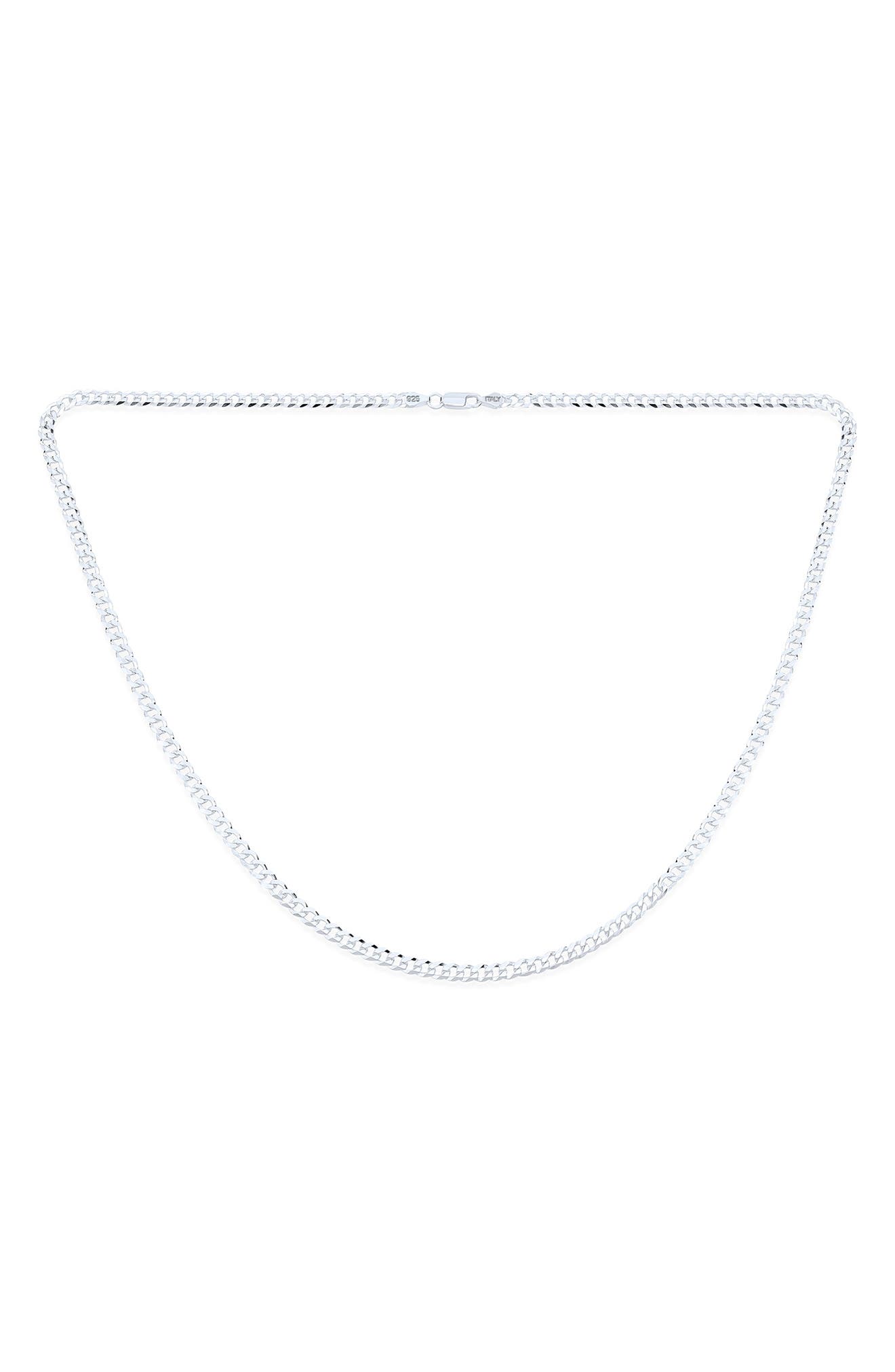 BLING JEWELRY Sterling Silver 18" Curb Me Necklace | Nordstromrack