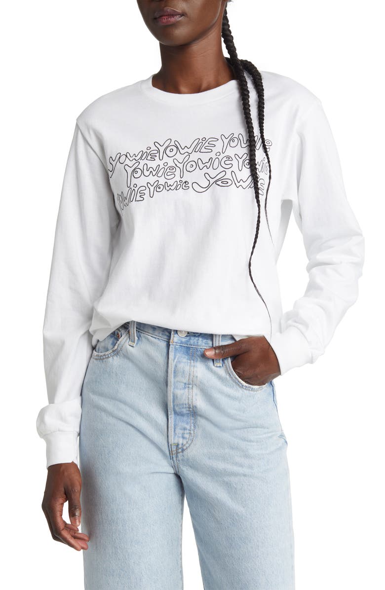 YOWIE Crewneck Long Sleeve Cotton Logo Graphic Tee | Nordstromrack