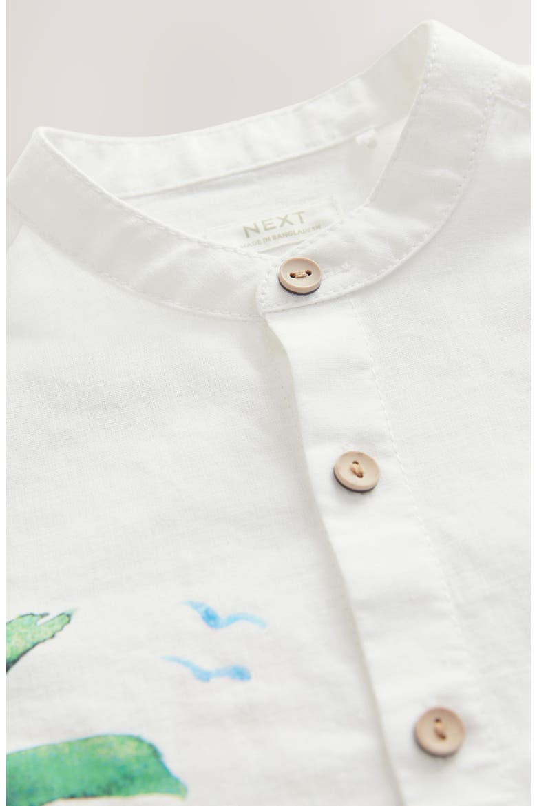 Kids' Race Track Short Sleeve Linen & Cotton Button-Up Shirt (Men ...