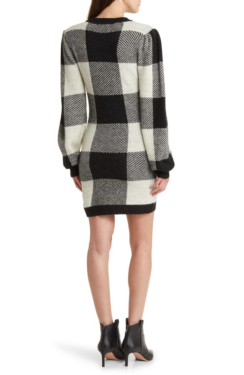 Lost + Wander Winter School Plaid Long Sleeve Mini Sweater Dress ...