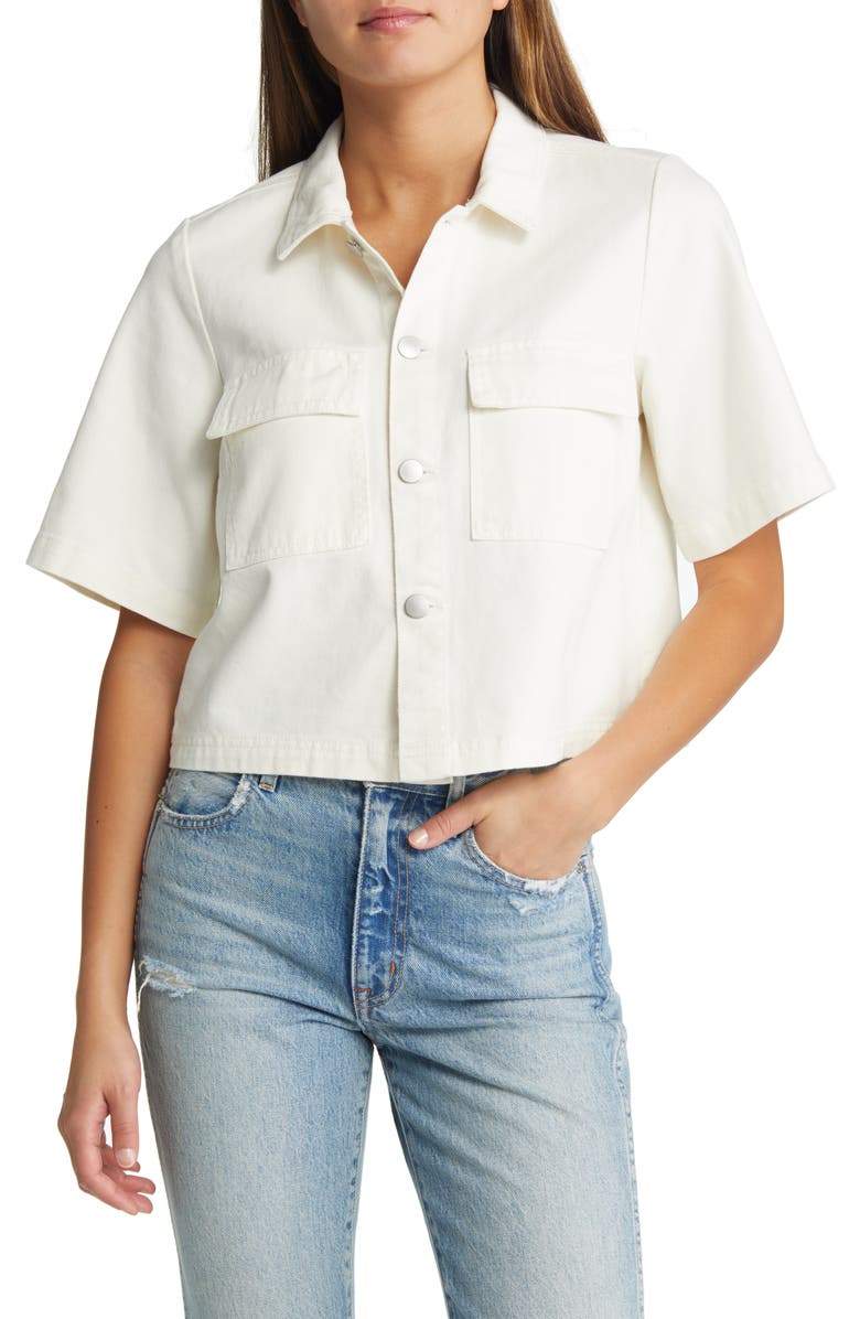 VERO MODA Rina Crop Button-Up Denim Top | Nordstromrack