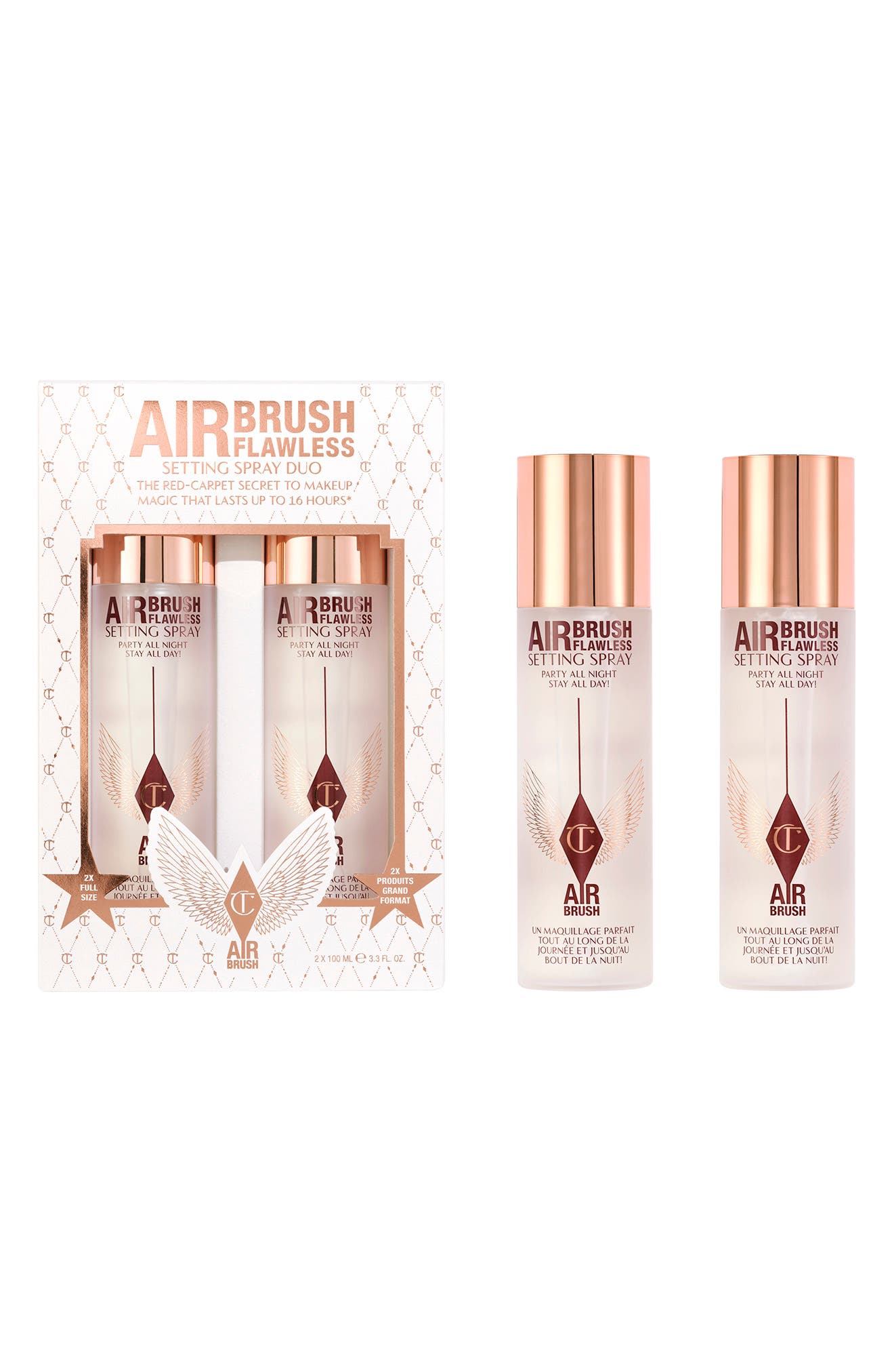 Charlotte Tilbury Airbrush Flawless Finish Setting Spray Duo $76 Value ...