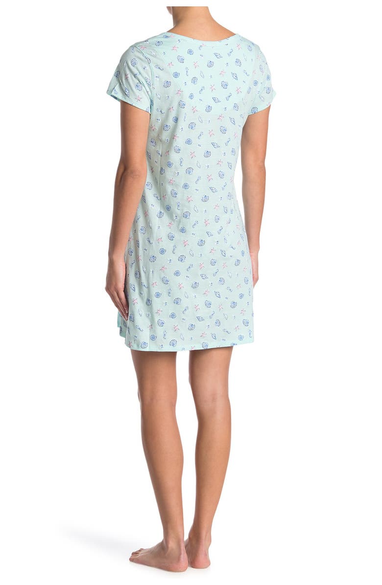 ARIA Seashell Print Short Sleeve Nightgown | Nordstromrack