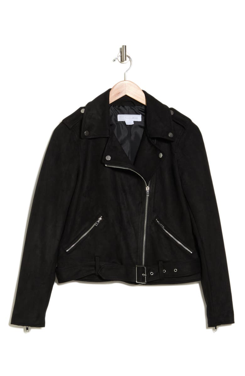 Noize Zadie Faux Suede Crop Biker Jacket | Nordstromrack