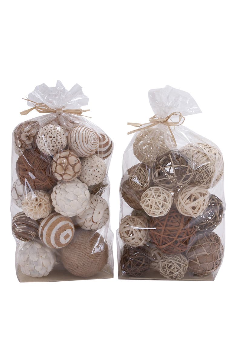 GINGER BIRCH STUDIO Multiclored Dried Plant Handmade Orbs & Vase Filler ...