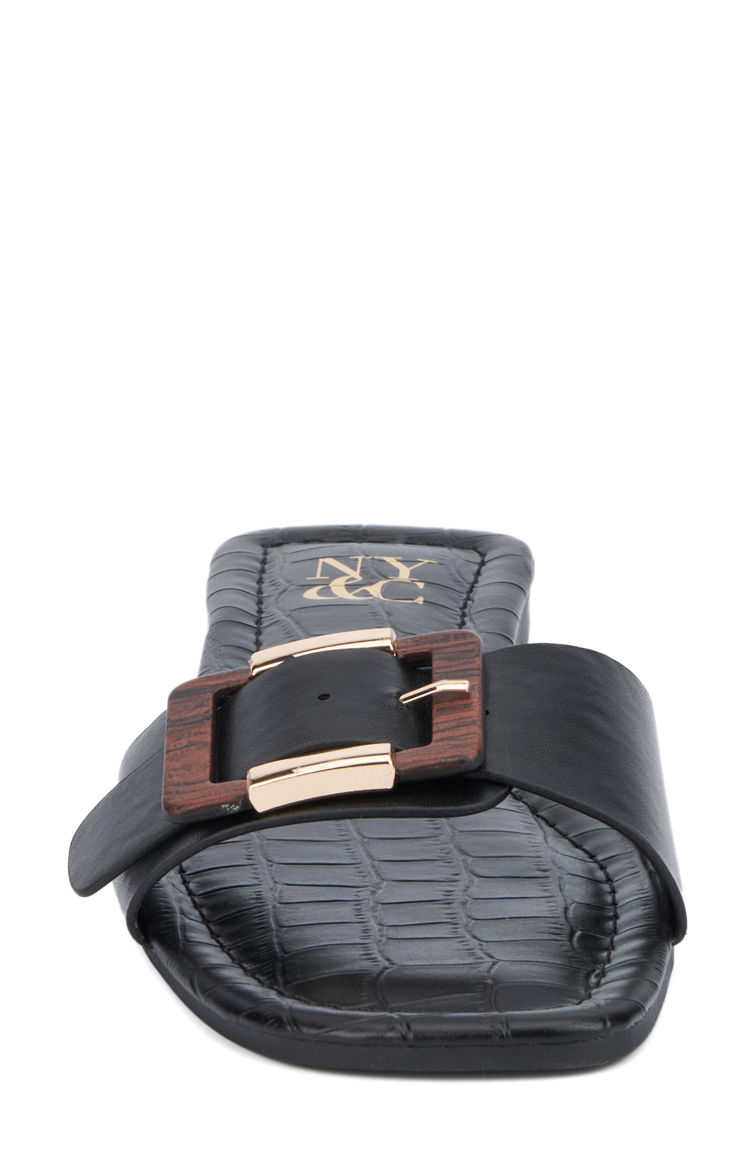 NEW YORK AND COMPANY Norelle Croc Embossed Slide Sandal (Women ...