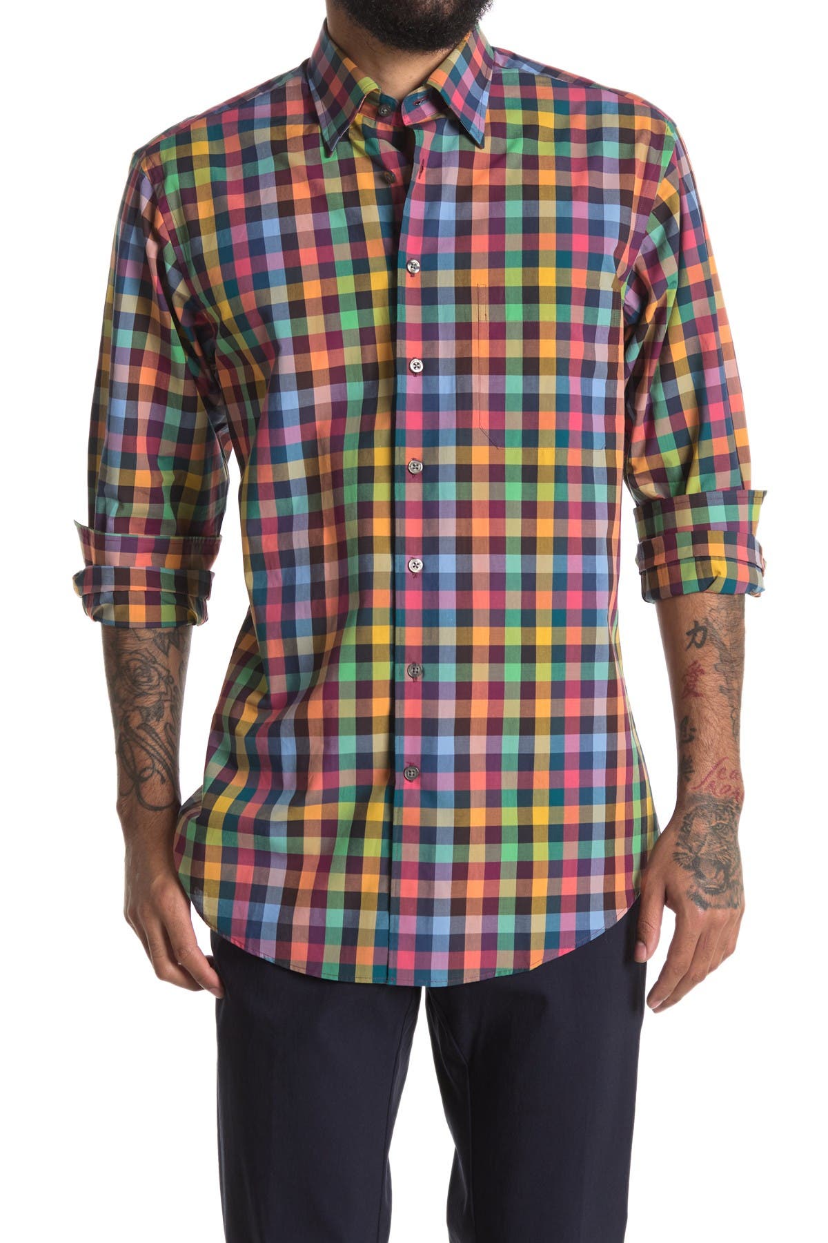 Scott Barber Check Print Sport Shirt | Nordstromrack