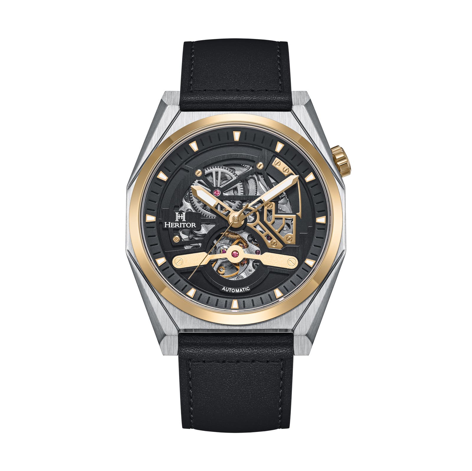Amadeus Semi-Skeleton Leather-Band Watch (Men) | Nordstrom