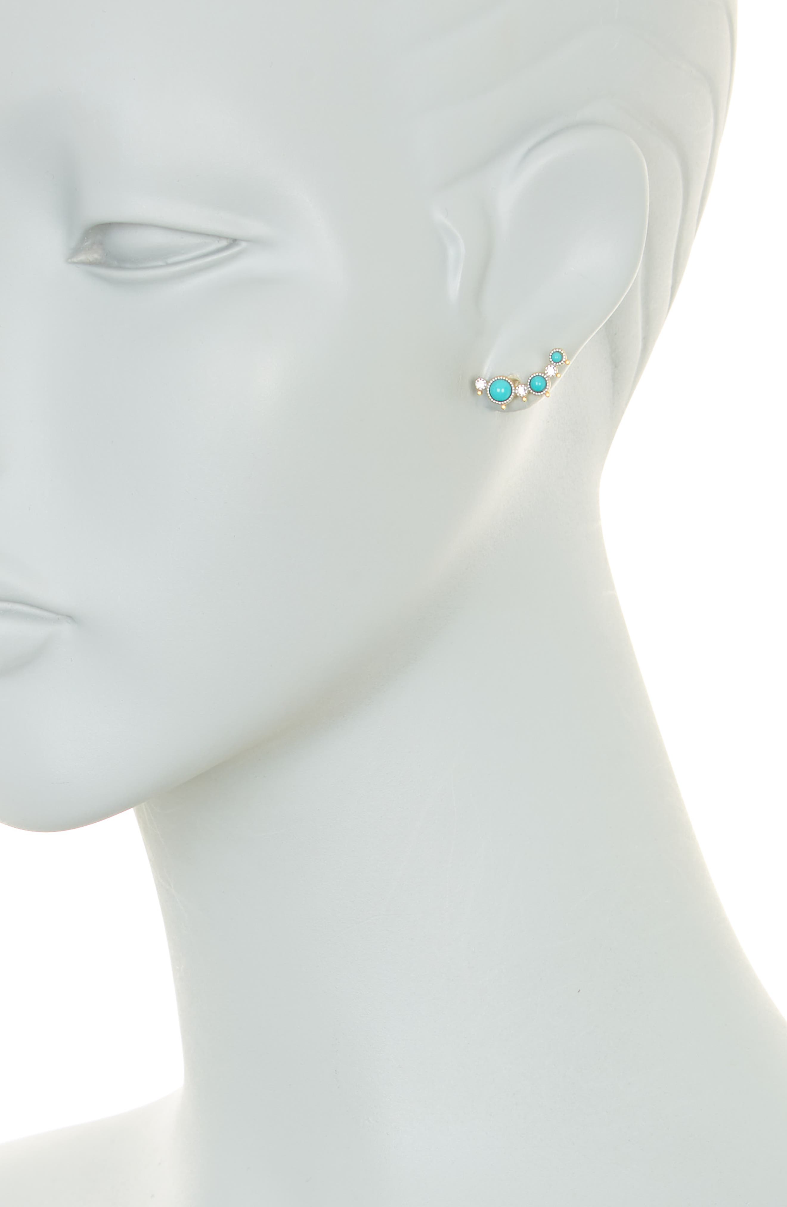 FREIDA ROTHMAN Turquoise & Cubic Zirconia Ear Crawlers | Nordstromrack