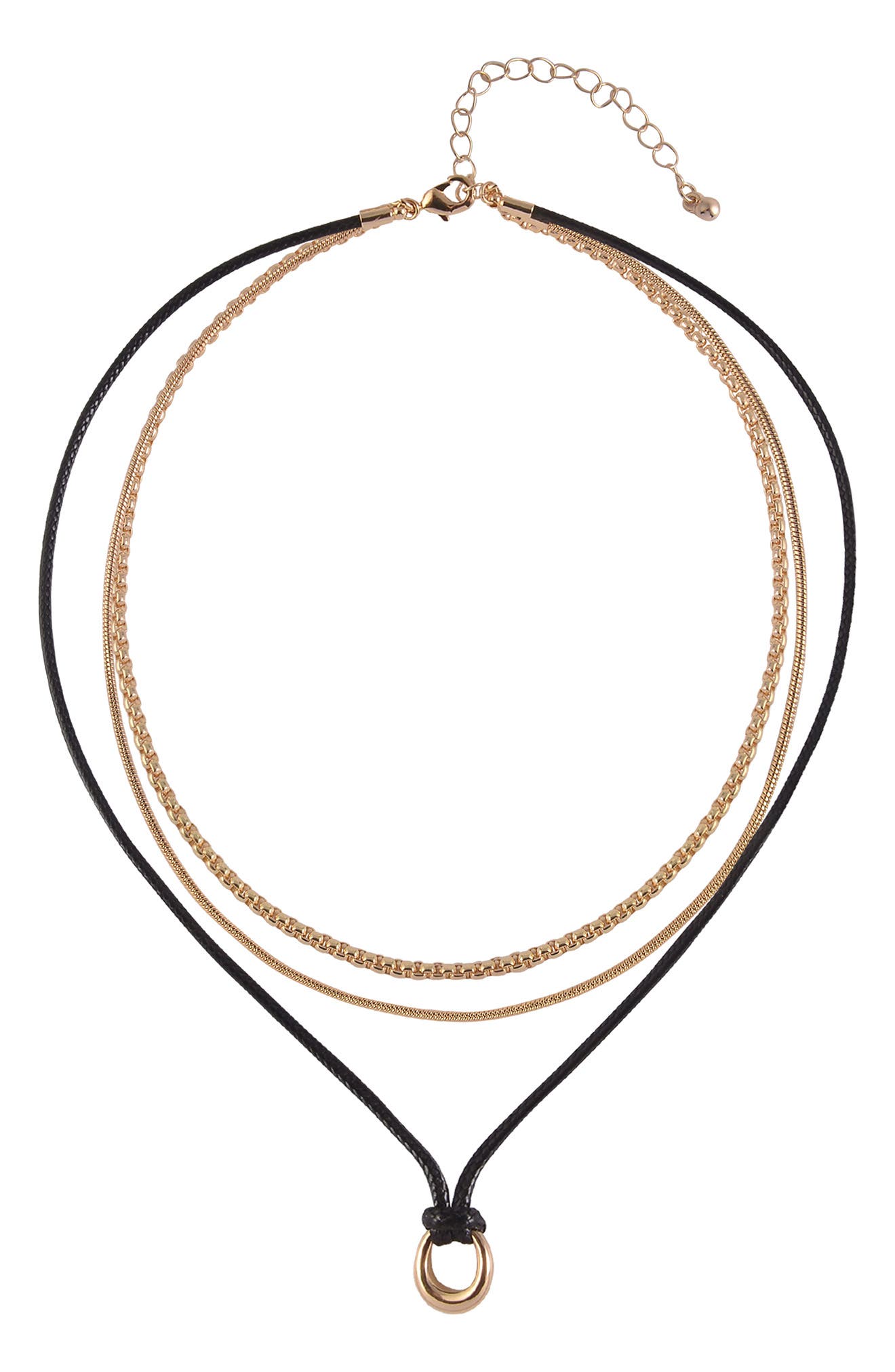 RACHEL Rachel Roy Oval Pendant Layered Necklace | Nordstromrack