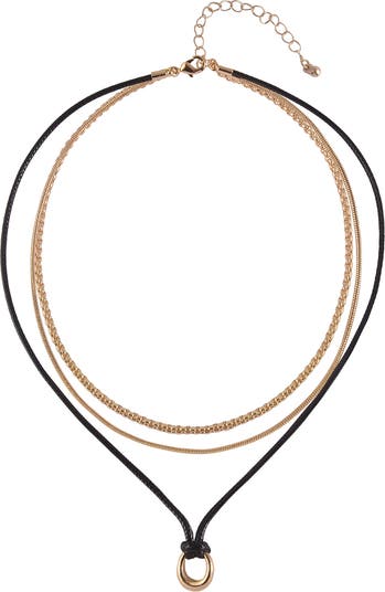 RACHEL Rachel Roy Oval Pendant Layered Necklace | Nordstromrack