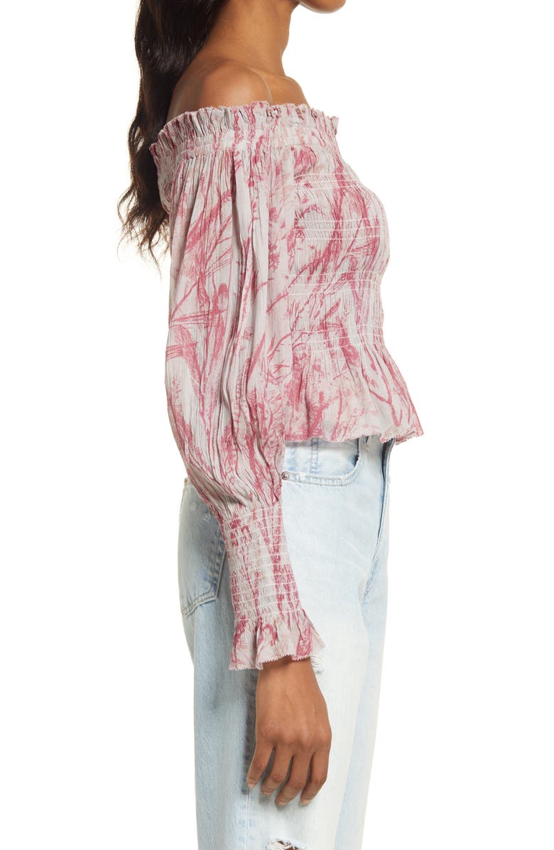 AllSaints Lara Grasmere Off the Shoulder Smock Top | Nordstromrack