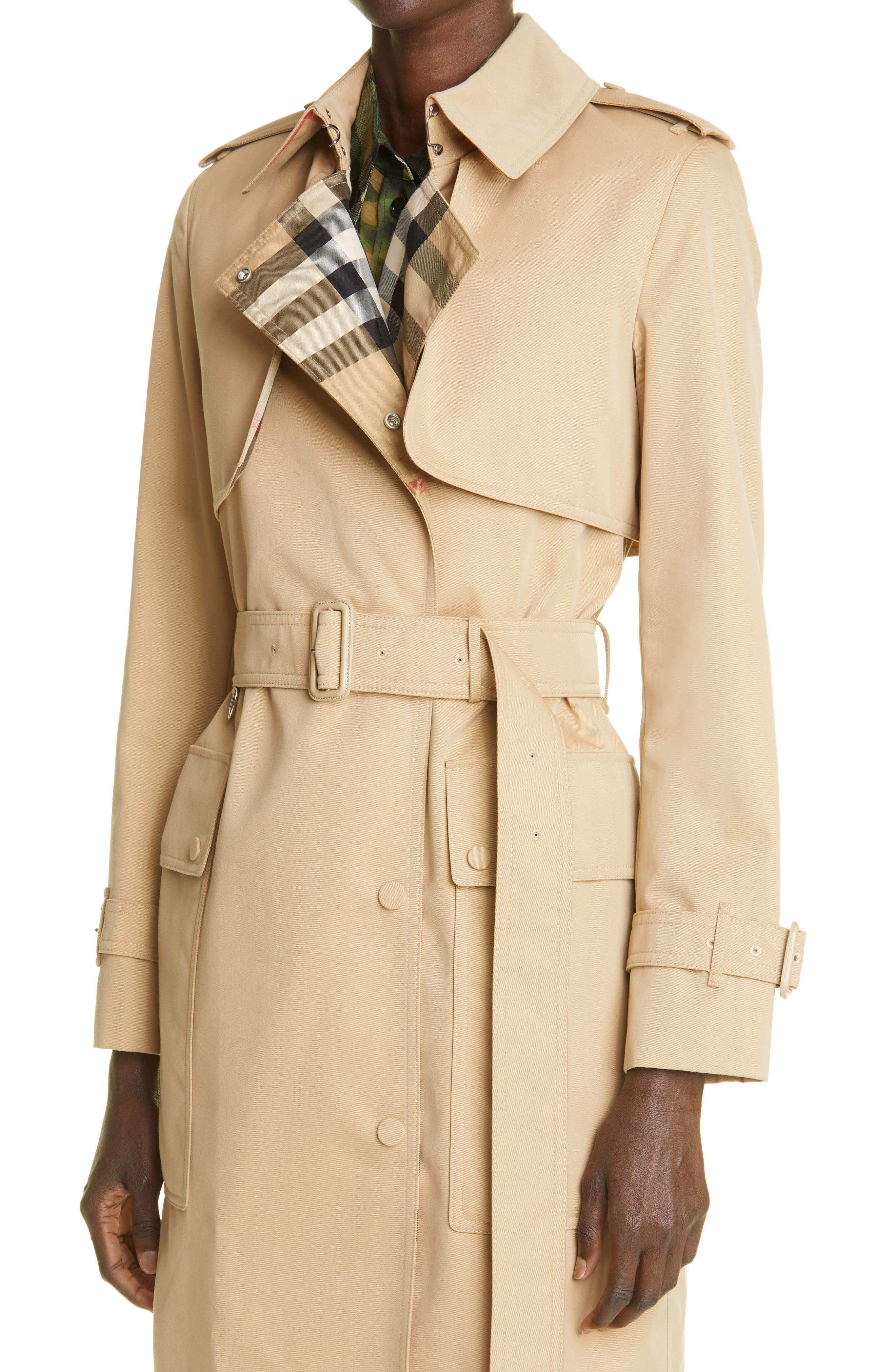 Burberry Sandridge Check Detail Trench Coat | Nordstrom