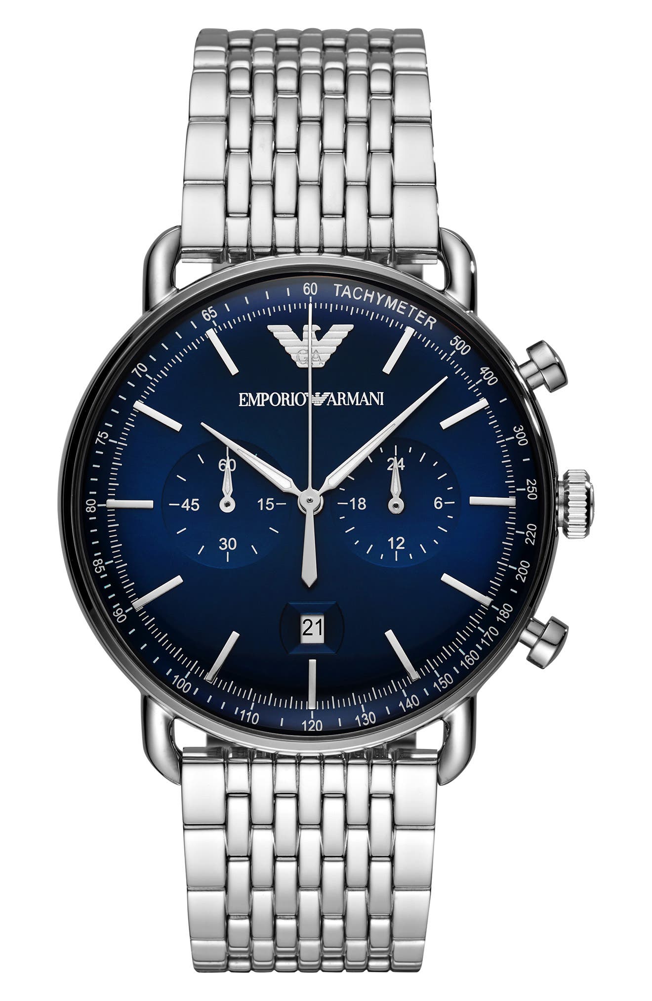 Emporio Armani Men's Chronograph Stainless Steel Watch, 43mm ...
