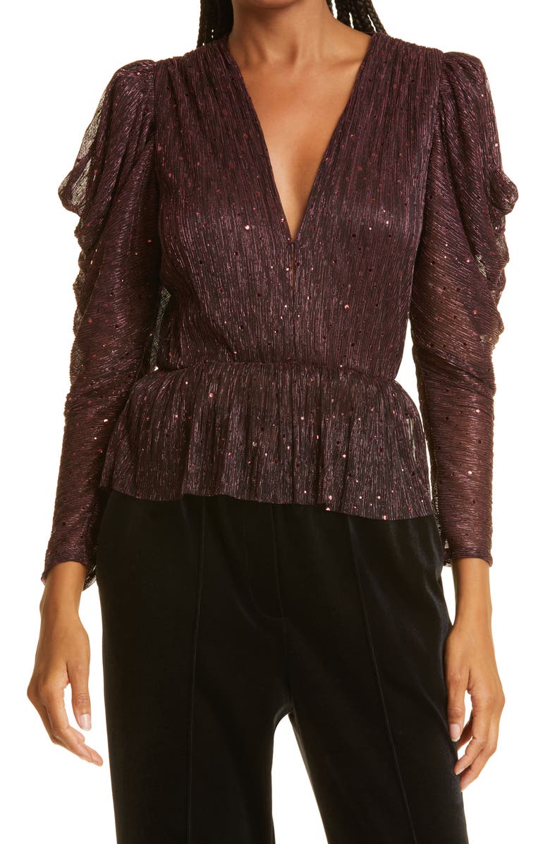 Sabina Musayev Bruno Embellished Peplum Top | Nordstromrack