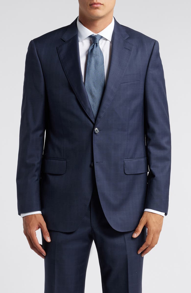 Peter Millar Tailored Fit Windowpane Check Wool Suit | Nordstromrack