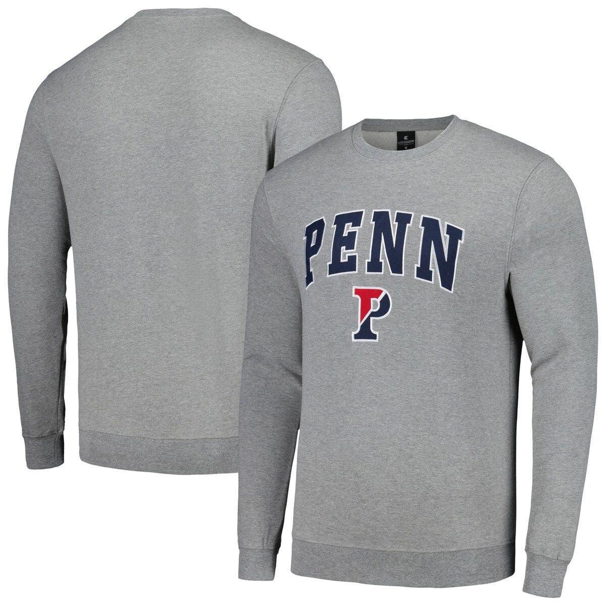 COLOSSEUM Men's Colosseum Heather Gray Pennsylvania Quakers Arch & Logo ...