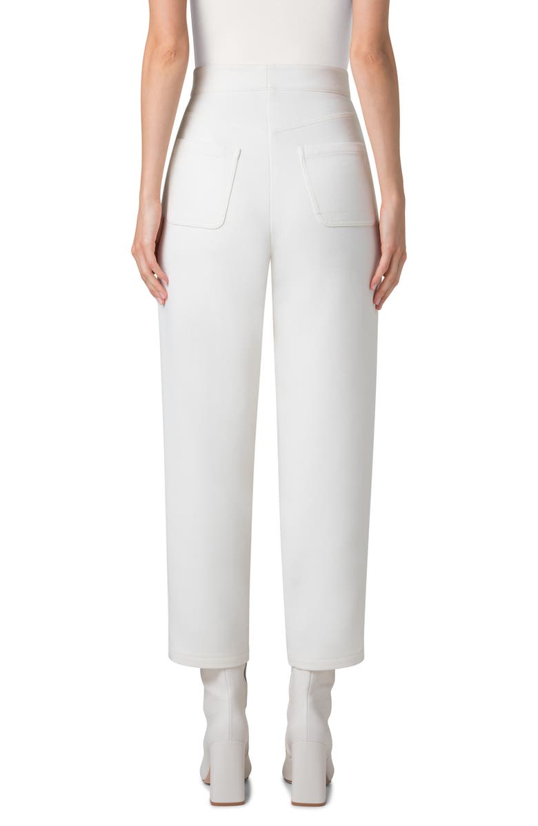 Akris Flynn High Waist Stretch Cotton Double Face Ankle Pants ...