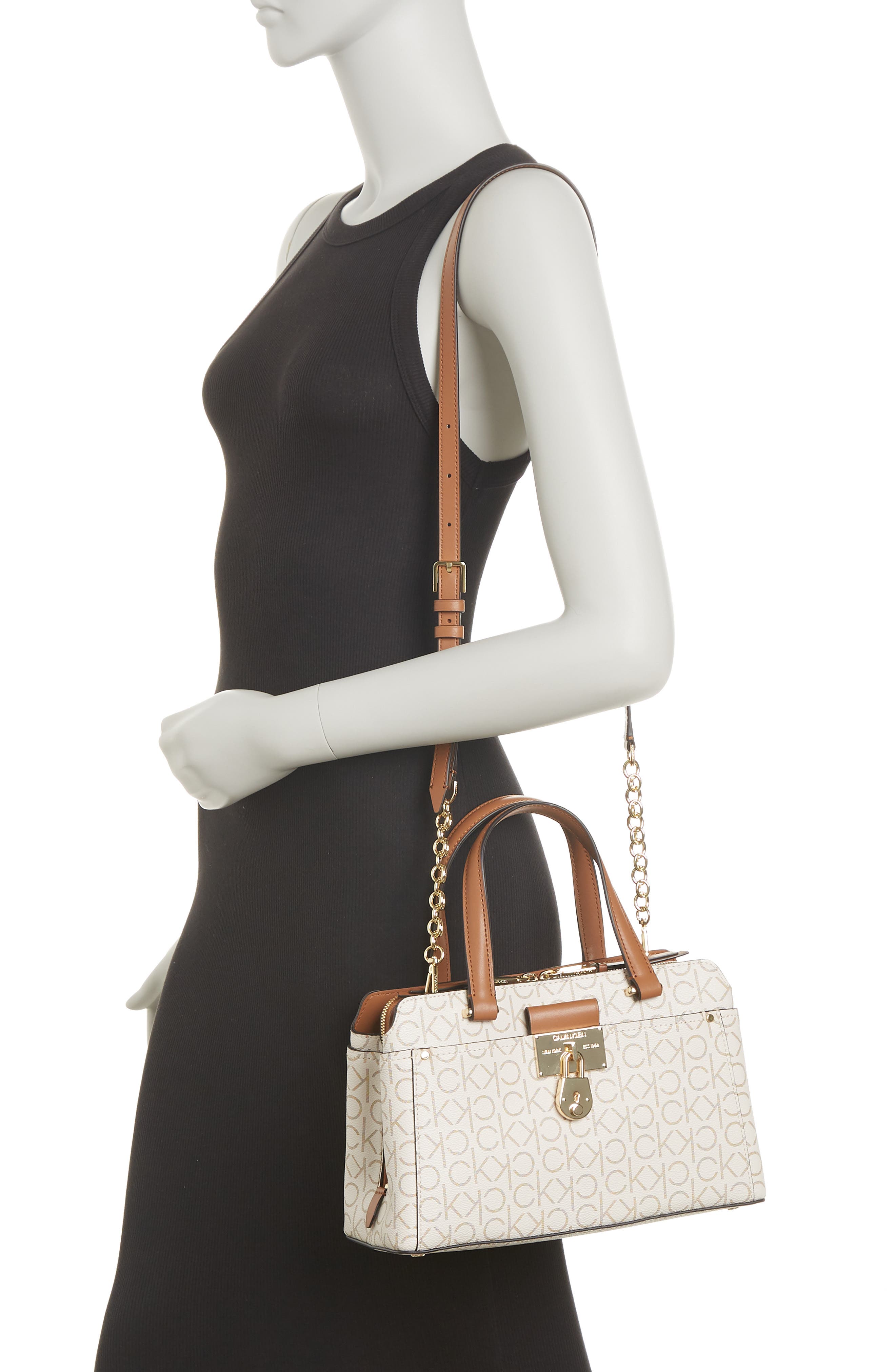Calvin Klein Camille Organization Signature Satchel Bag | Nordstromrack