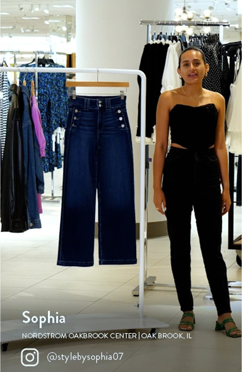 PAIGE Aubrey High Waist Double Button Wide Leg Jeans | Nordstrom