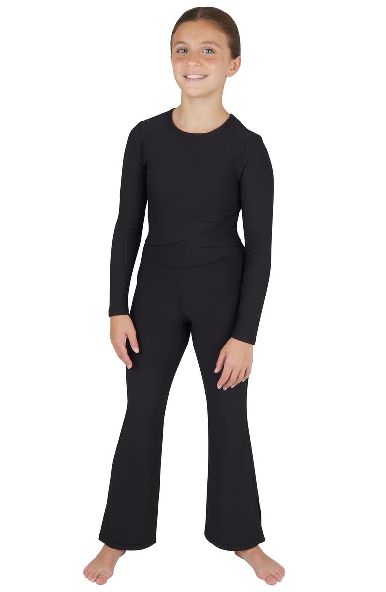 YOGALICIOUS Kids' Crossover Flare Top & Flare Leggings Set | Nordstromrack