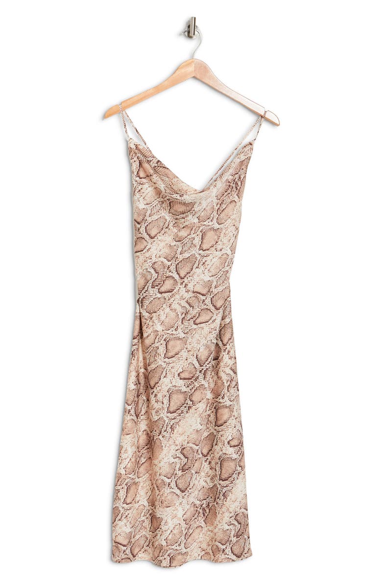 Lovestitch Python Snake Print Cowl Neck Slip Dress | Nordstromrack