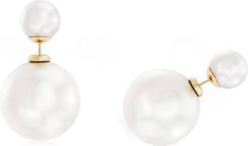 GABI RIELLE Bella Babe Imitation Pearl Front/Back Earrings | Nordstromrack