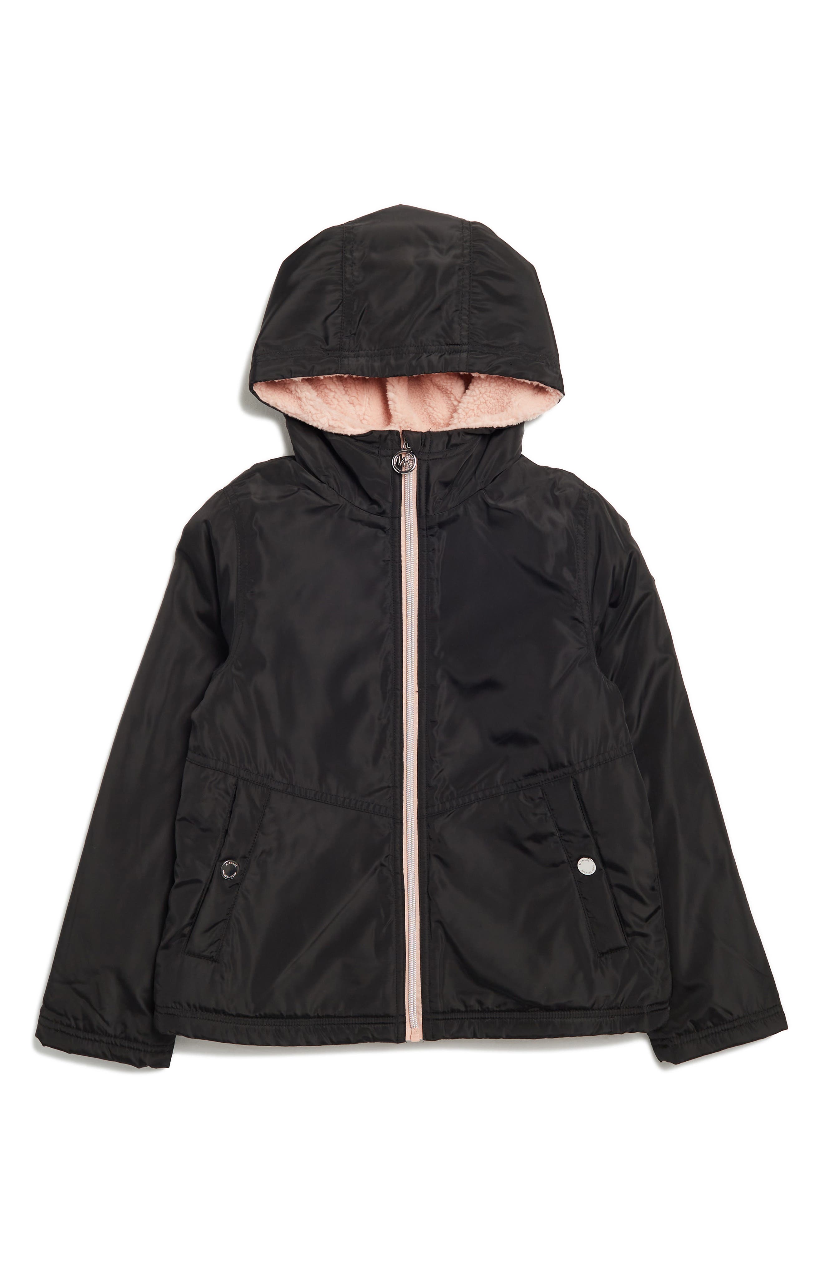 Michael Kors Kids' Fleece Lined Hooded Rain Jacket | Nordstromrack