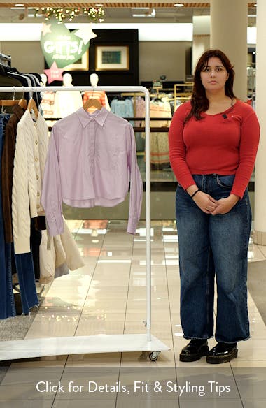 rag & bone Marin Crop Cotton Button-Up Shirt | Nordstrom