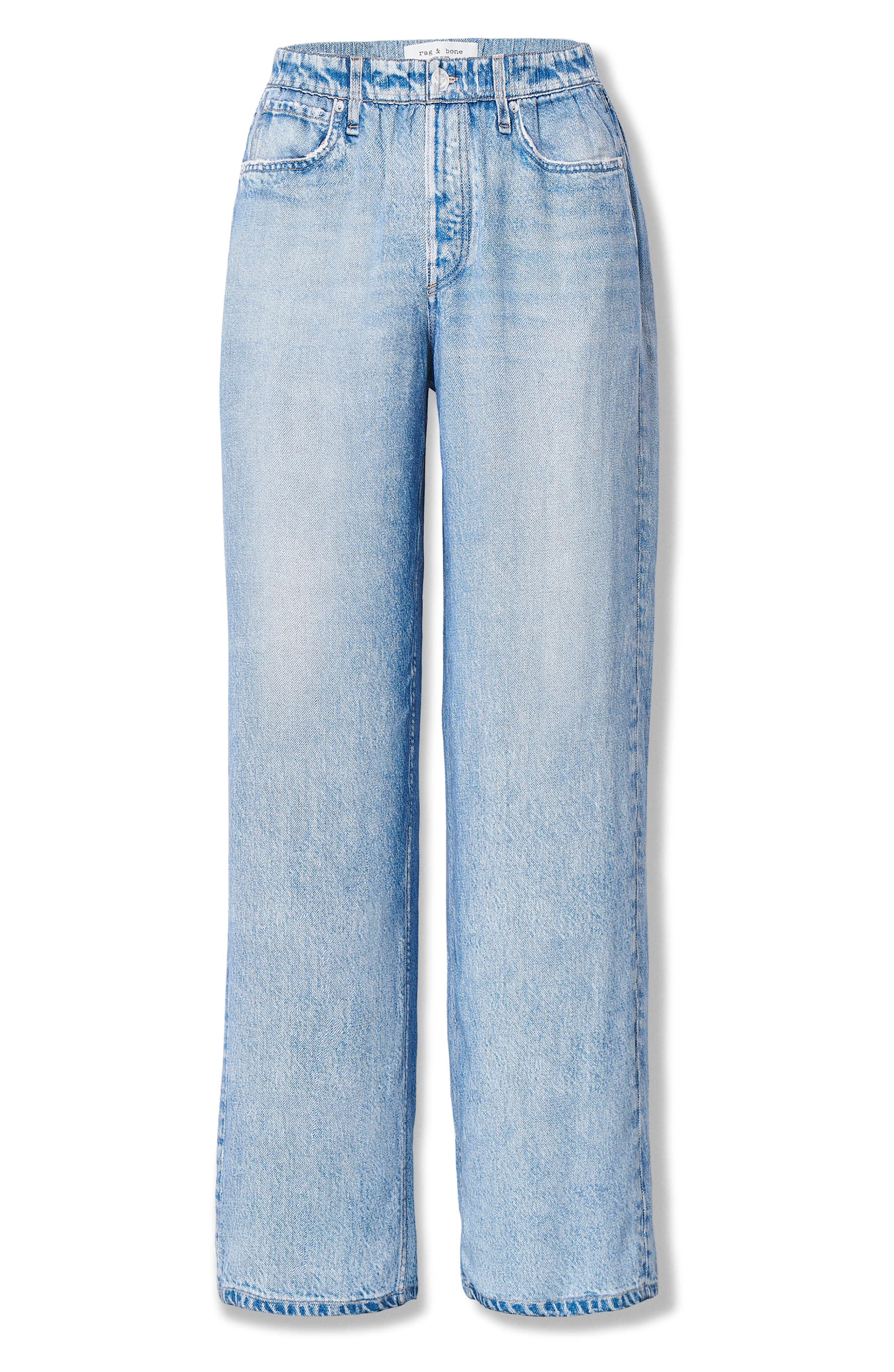 rag & bone rb Miramar Slink Trompe l'Oeil Faux Denim Wide Leg Lounge ...