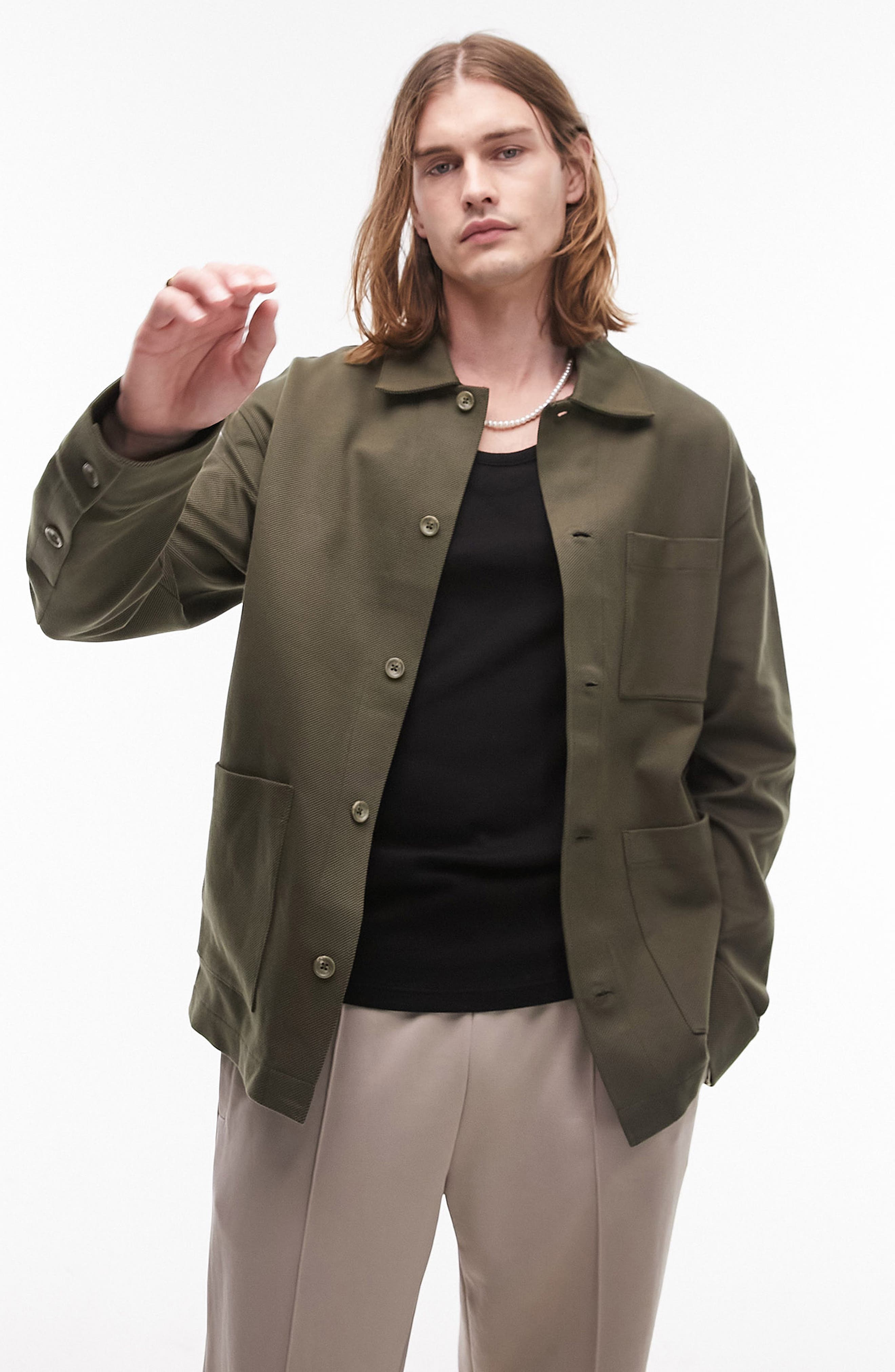 Topman Oversize Twill Shacket | Nordstromrack