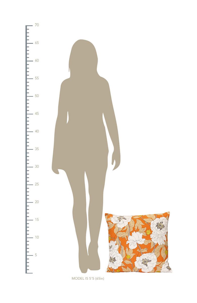 STRATTON HOME DECOR Vintage Orange Floral 18" Square Pillow | Nordstromrack