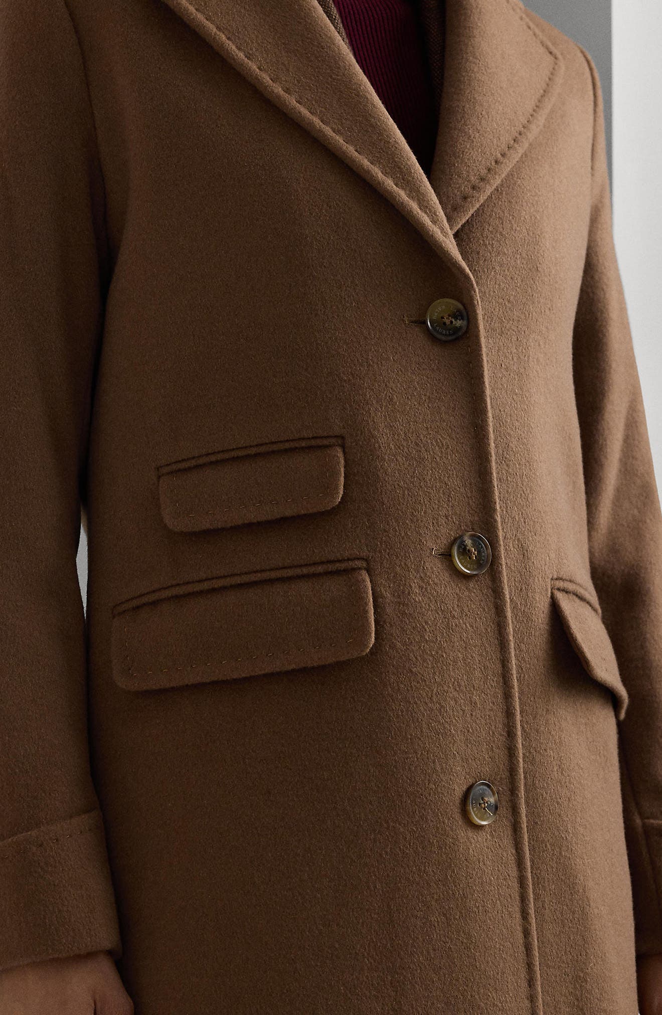 Lauren Ralph Lauren Longline Wool Blend Reefer Coat | Nordstrom