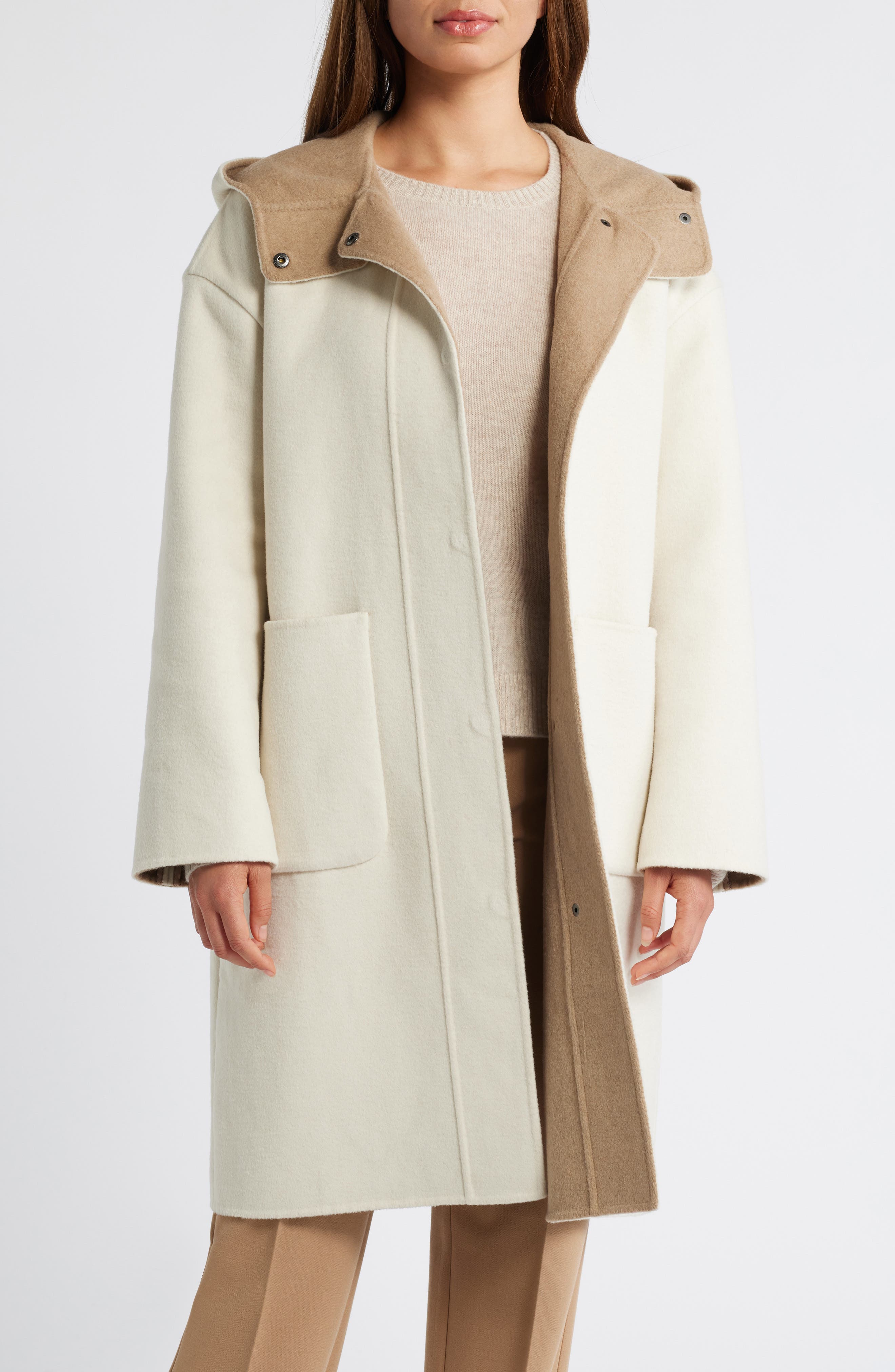 BCBGMAXAZRIA Hooded Longline Stadium Coat | Nordstromrack