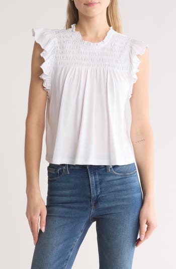 Veronica Beard Sacha Ruffle Cap Sleeve Babydoll Top | Nordstromrack