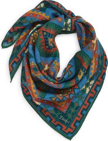 Drake's Kilim Print Wool & Silk Bandana | Nordstrom
