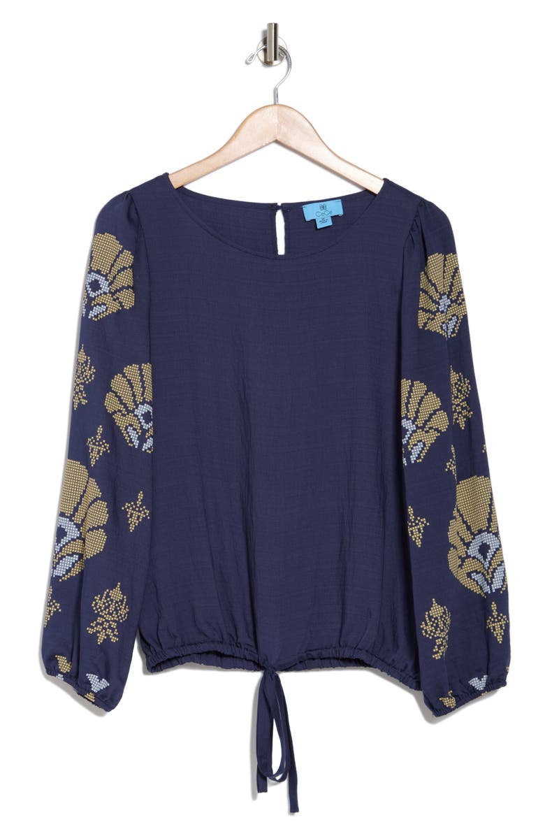 CeCe Long Sleeve Embroidered Top | Nordstromrack