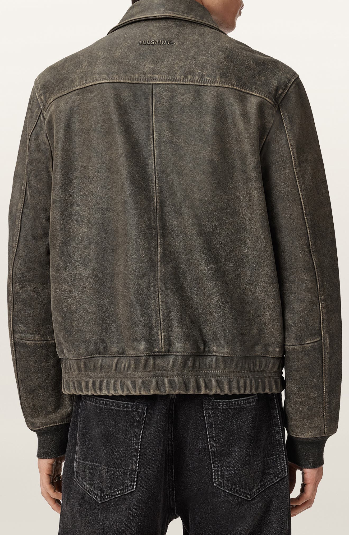 AllSaints Marland Leather Aviator Jacket | Nordstrom