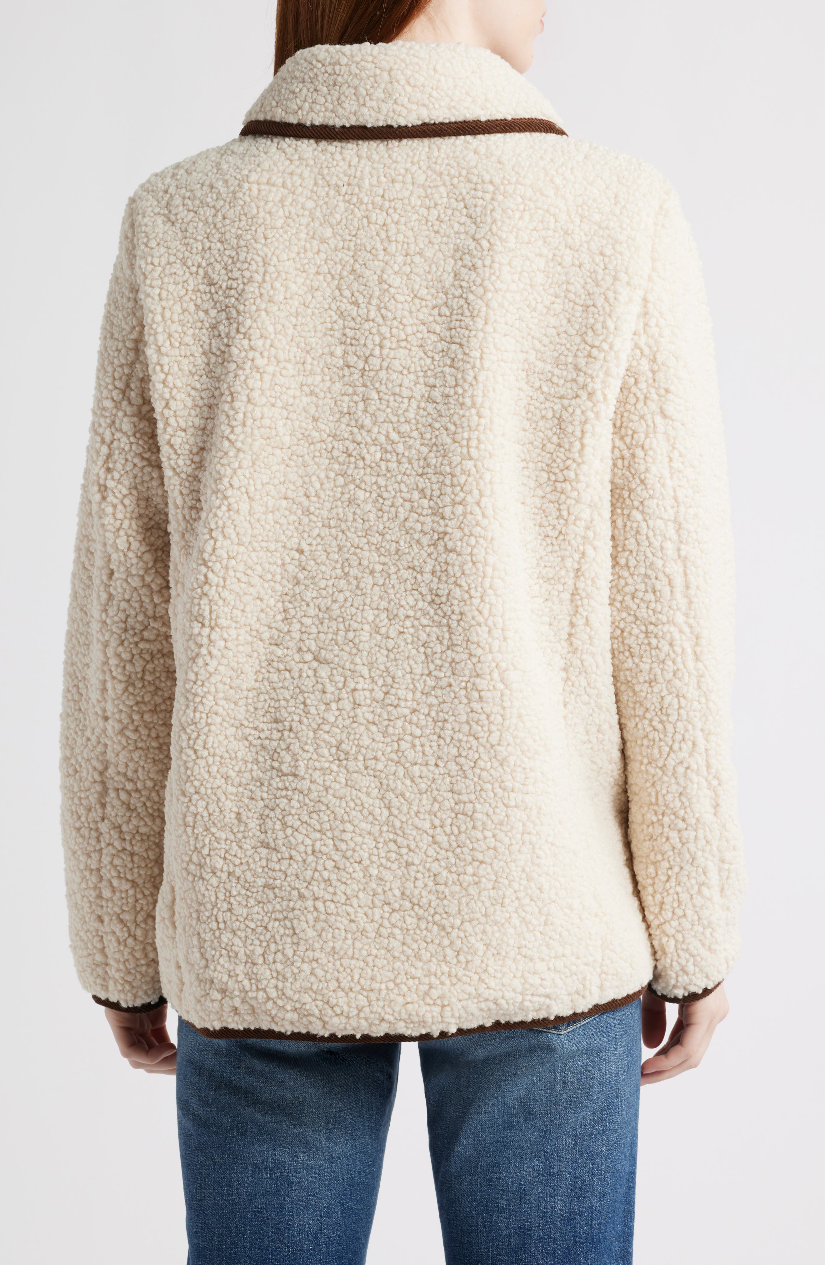 Bernardo Contrast Trim Faux Shearling Jacket | Nordstromrack