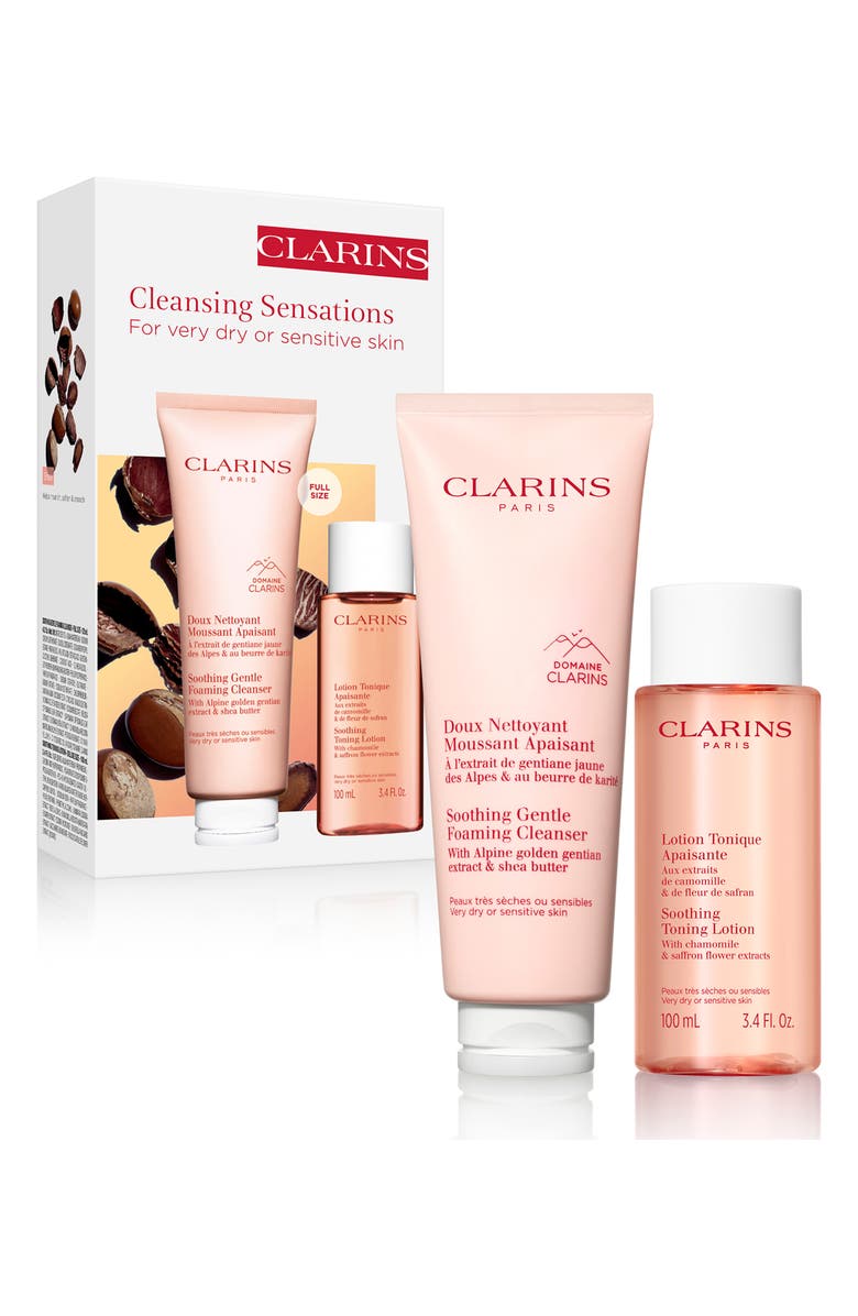 Clarins Soothing Cleansing Skincare Set (Limited Edition) $46 Value ...