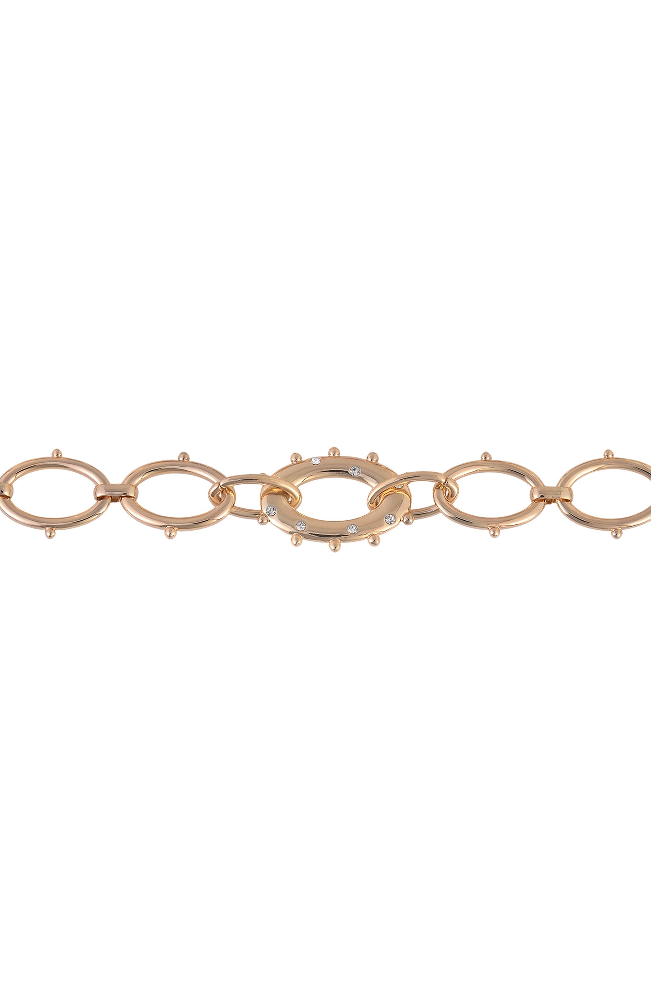 Laundry by Shelli Segal Crystal Textured Oval Link Bracelet | Nordstromrack