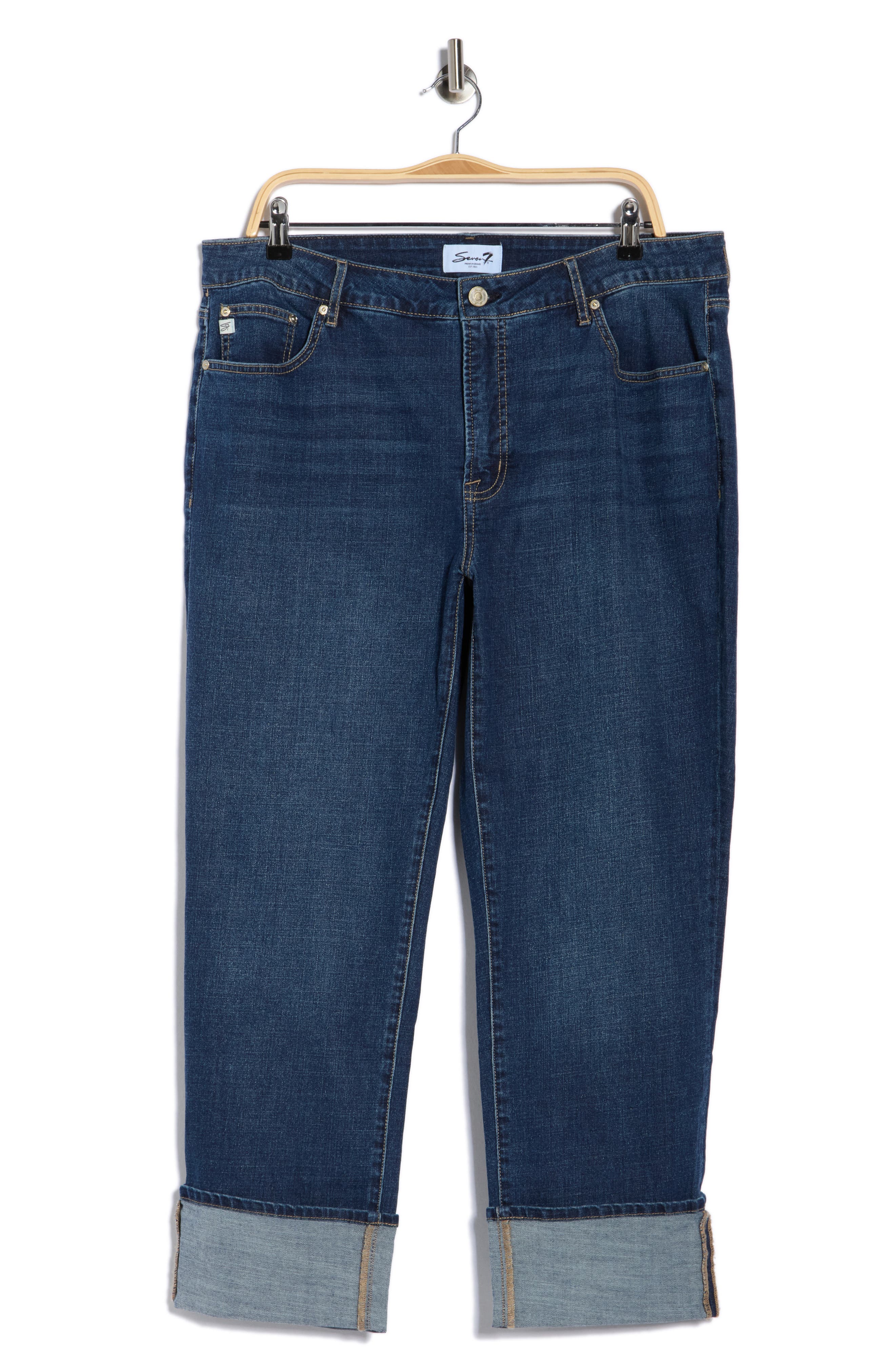 Seven7 High Waist Straight Leg Cuffed Hem Jeans | Nordstromrack