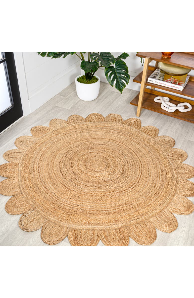 JONATHAN Y Petal Boho Jute Scalloped Circle Round Area Rug | Nordstrom