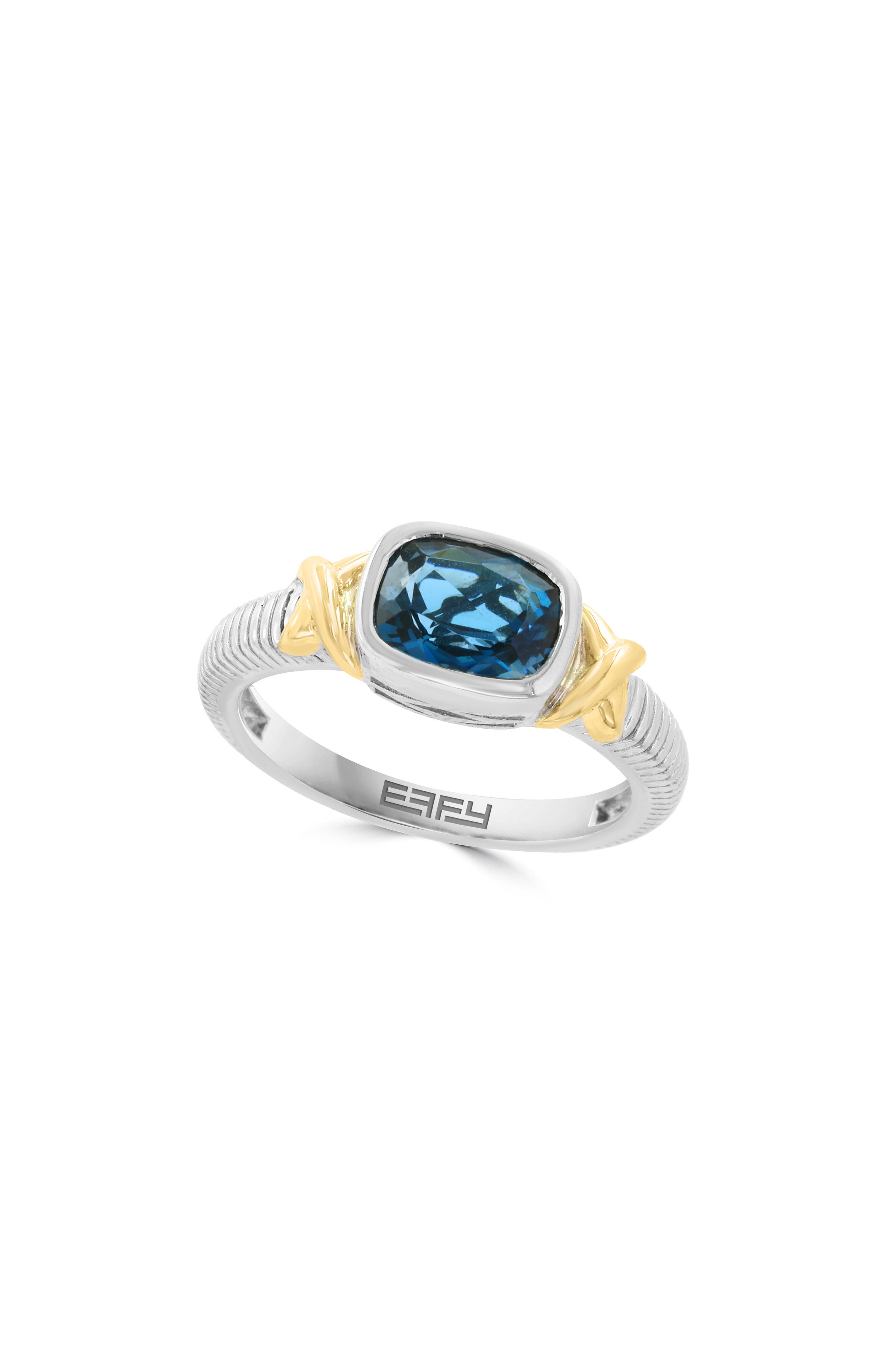 EFFY Sterling Silver & 14K Gold Blue Topaz Ring | Nordstromrack