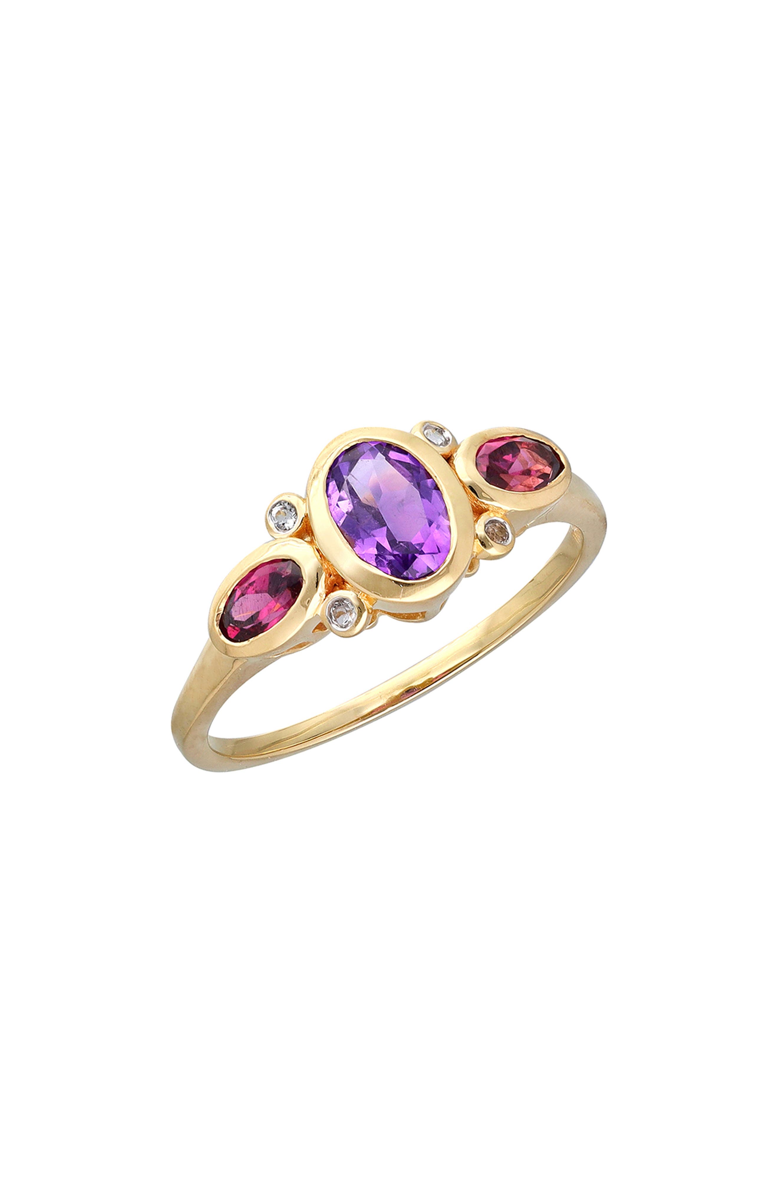 YS GEMS 18K Gold Plated Mixed Stone Ring | Nordstromrack