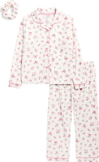 Laura Ashley Kids' Velour Two-Piece Pajamas & Scrunchie Set | Nordstromrack