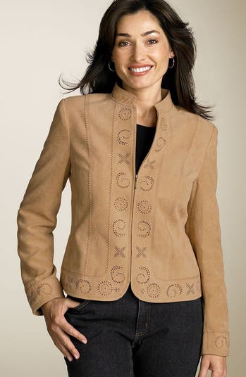 Conrad C Collection Laser Cut Ultrasuede® Jacket | Nordstrom