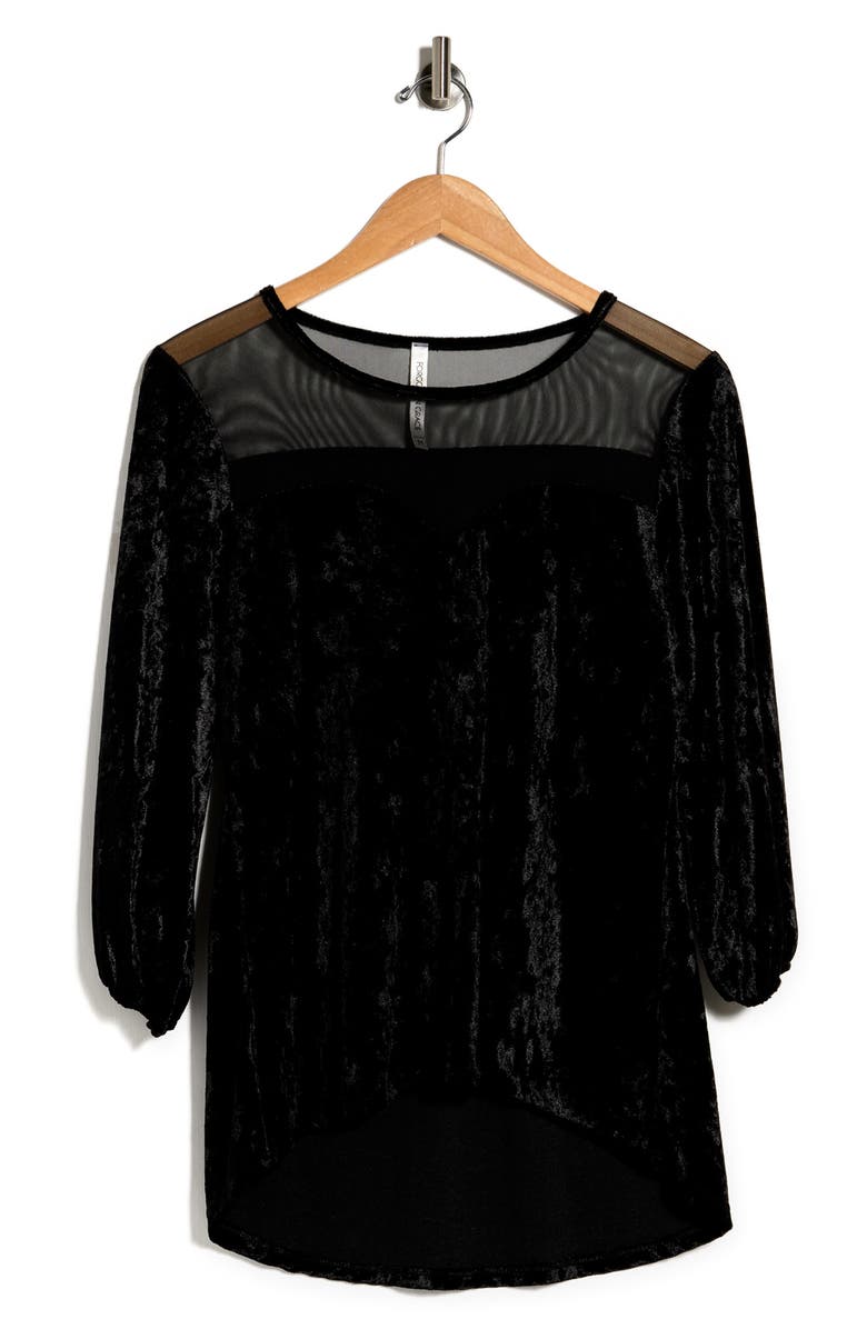 Forgotten Grace Velvet Illusion Neck Top | Nordstromrack