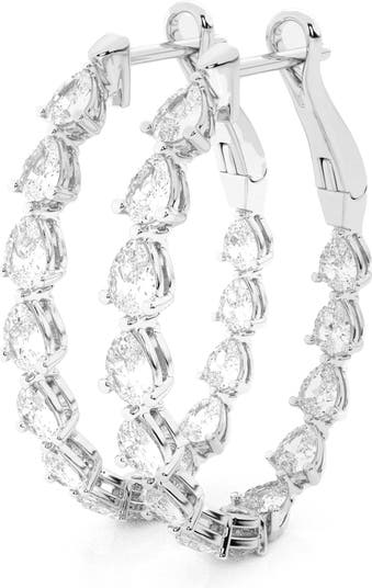 Badgley Mischka Collection 14K White Gold Near Colorless Lab Grown Pear ...