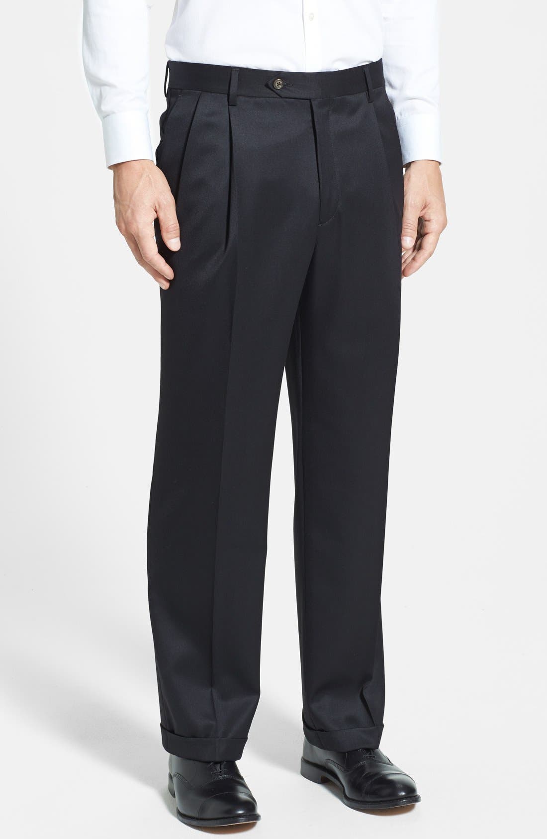 Berle Pleated Classic Fit Wool Gabardine Dress Pants | Nordstrom